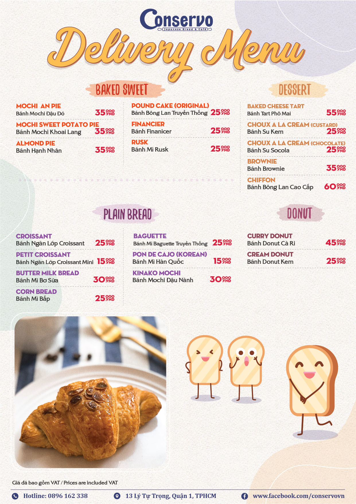 Delivery Menu Order Conservo Bakery Delivery Menu Order Conservo Bakery